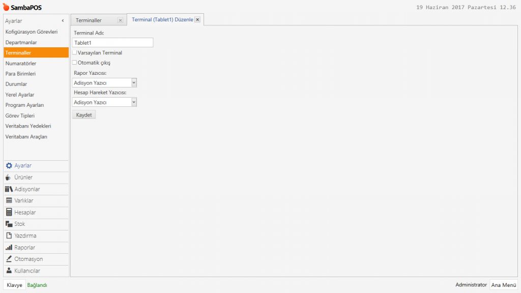 Terminal – SambaPOS Knowledgebase