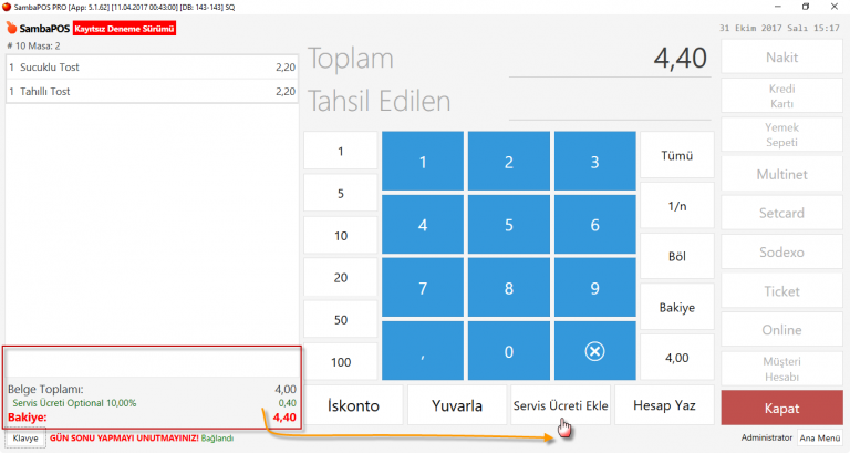 5.1.4.a. Adisyona Garsoniye Nasıl Eklenir? – SambaPOS Knowledgebase