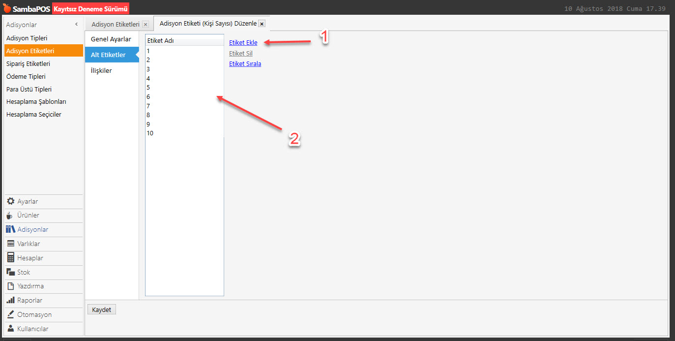 5.1.9.b. Adisyona Kuver Nasıl Eklenir? – SambaPOS Knowledgebase