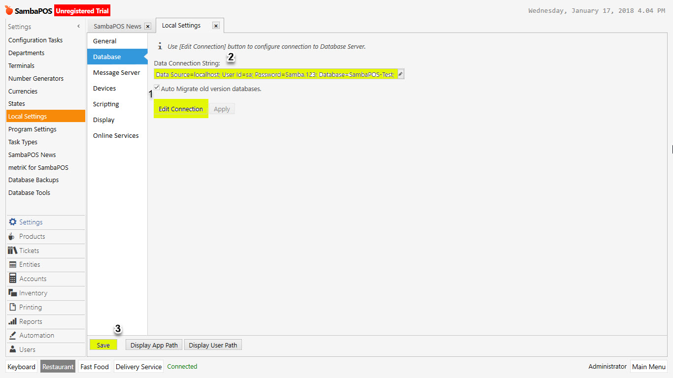 2.2.7. Database Upgrading from SambaPOS V3 and/or V4 to V5 – SambaPOS ...