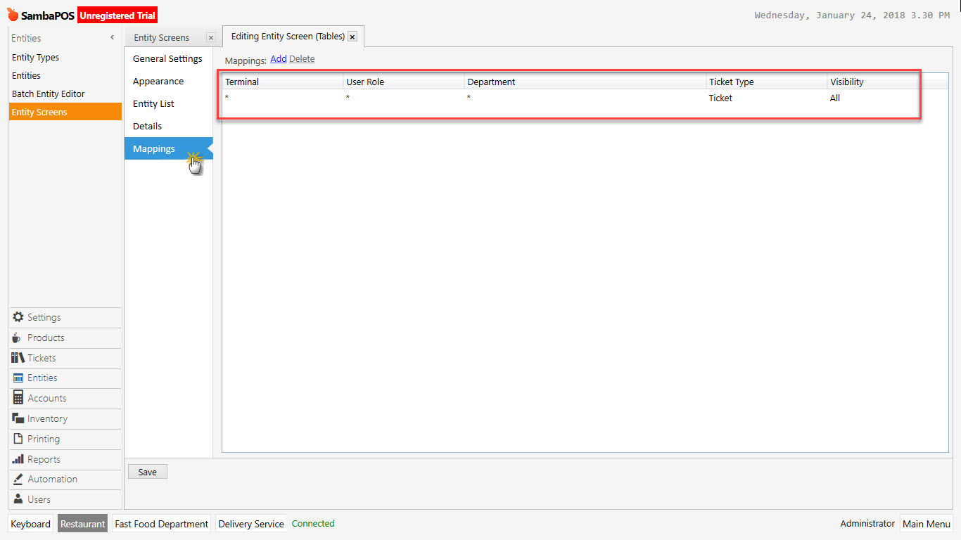 2.3.2.b. How to Add Entity Screens? – SambaPOS Knowledgebase