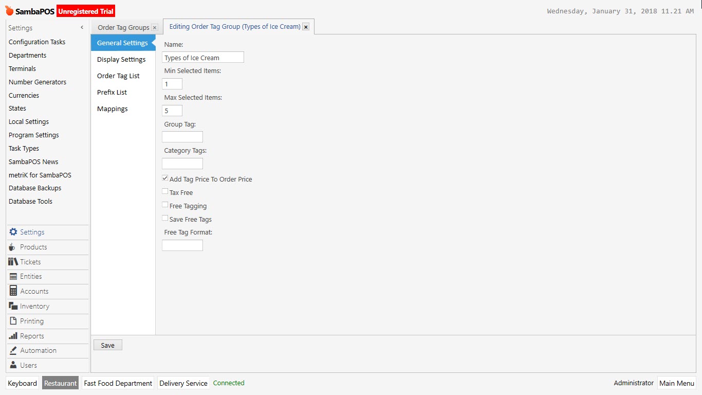 2.3.5.b. How to Add Price and Quantity for Order Tags? – SambaPOS Knowledgebase
