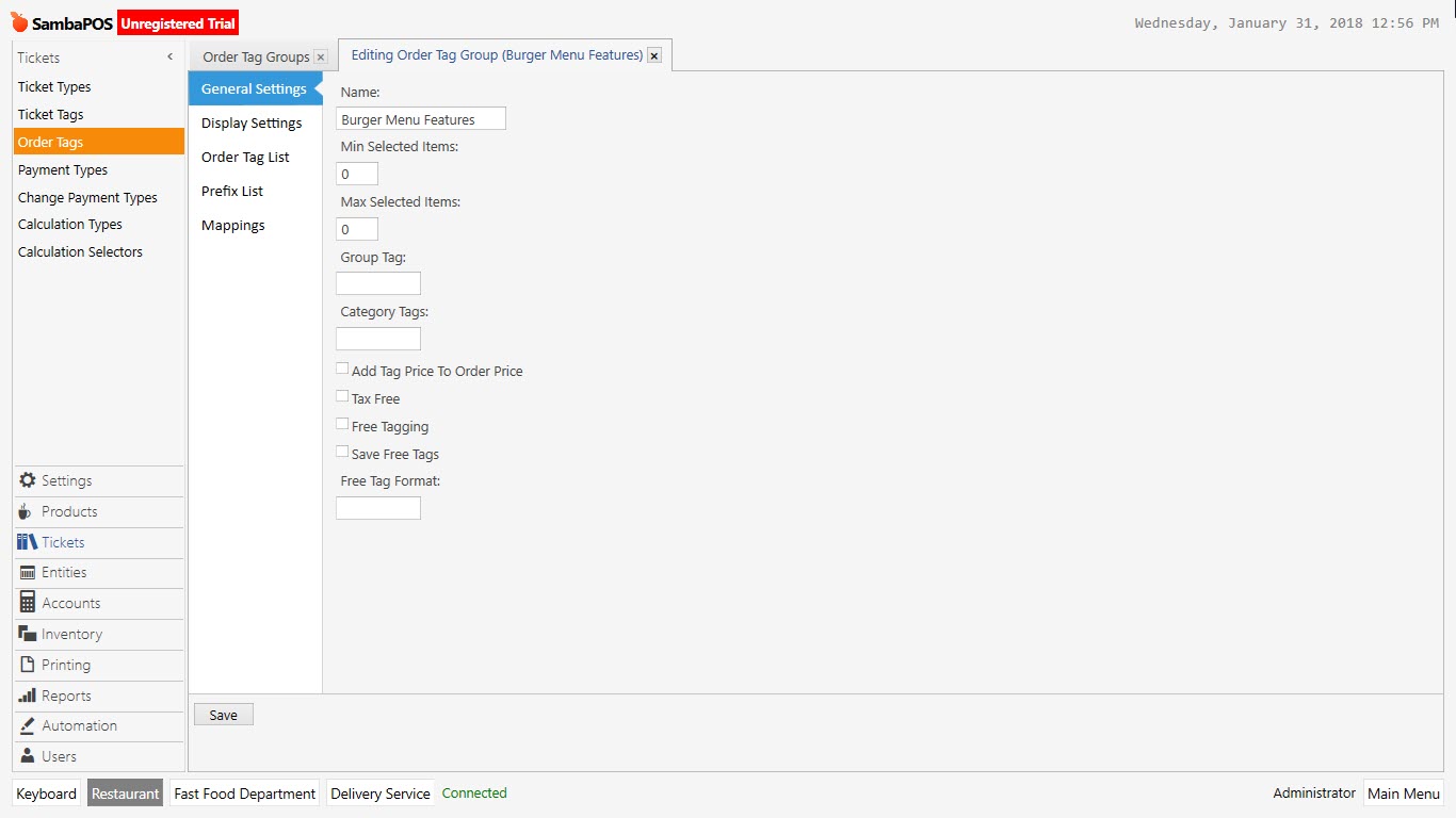 235c How To Add Menu Product By Order Tag Sambapos Knowledgebase