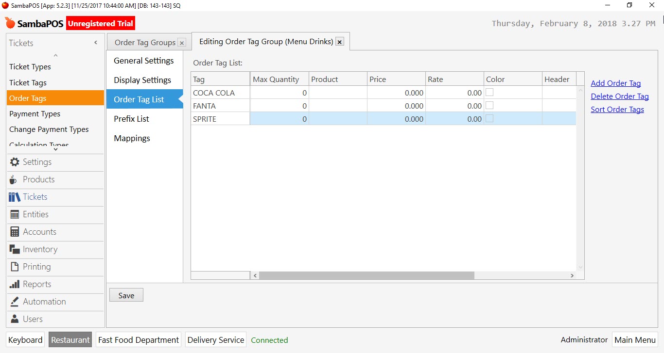 2.3.8.e. How to Add Product Order Tags Automatically? – SambaPOS Knowledgebase