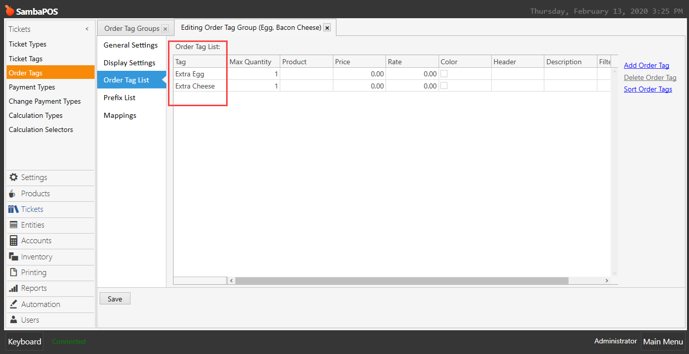 2.3.5.f. How to Deduct Inventory with Order Tags by Assigning Them to Products? – SambaPOS ...