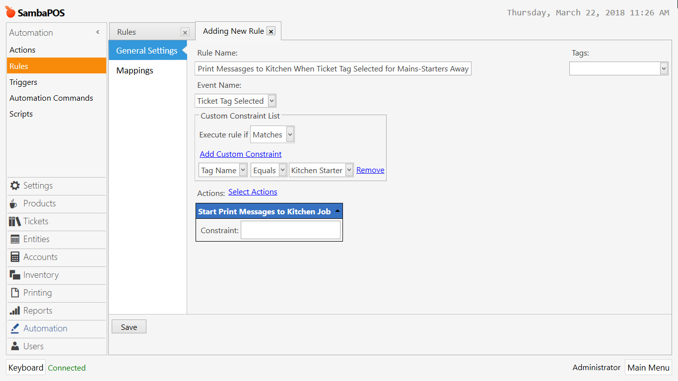 2.4.16. Printing Kitchen Messages by Ticket Tag (Mains-Starters Away ...