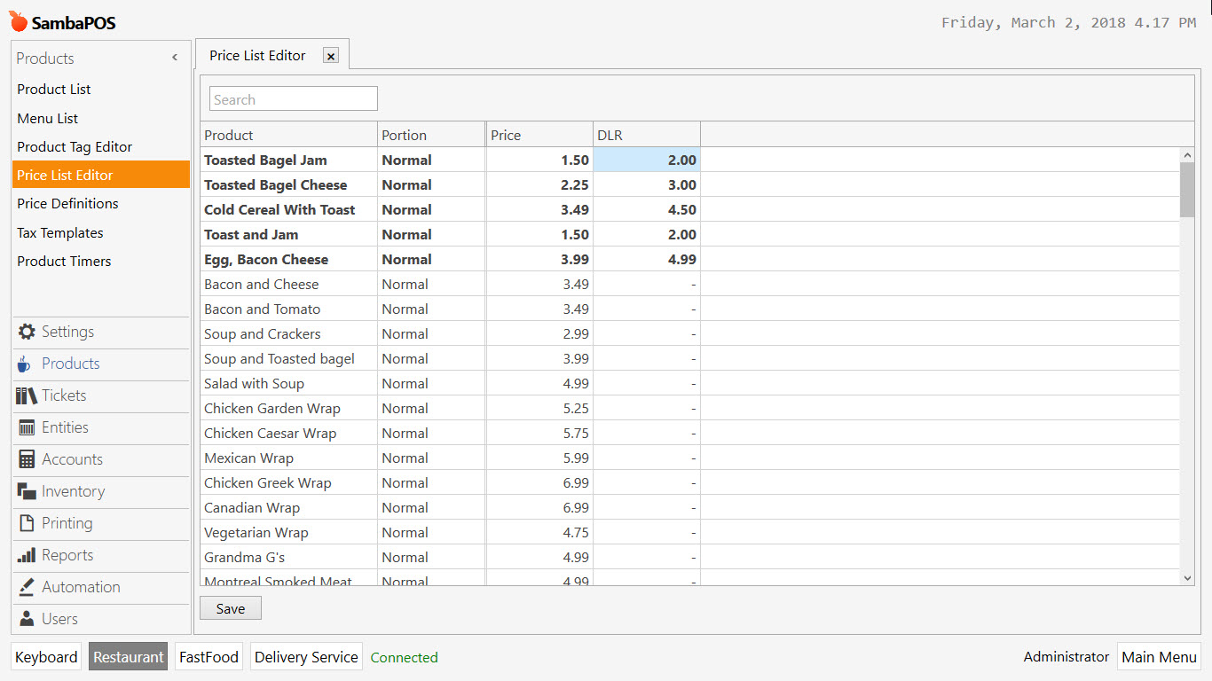 2.4.5.a. How to Add Price List for Different Ticket Types? – SambaPOS ...