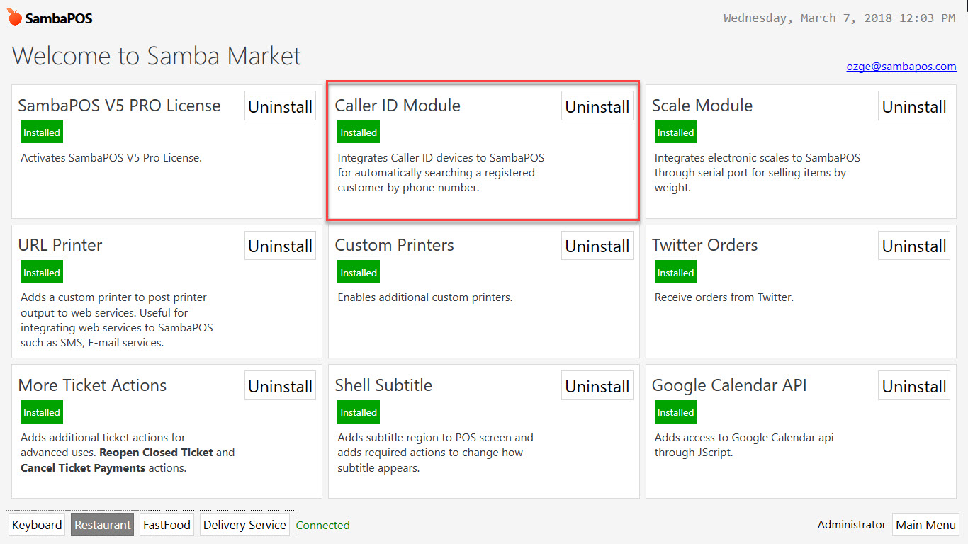 3.6. Caller ID Setup and Configurations – SambaPOS Knowledgebase