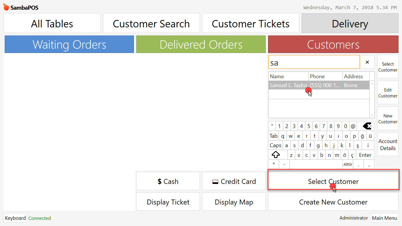 4.5. How to Use Caller ID for Delivery Service? – SambaPOS Knowledgebase