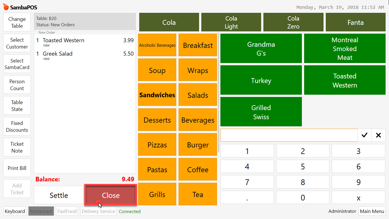 5.1.1.a. How to Take Order to Table? – SambaPOS Knowledgebase