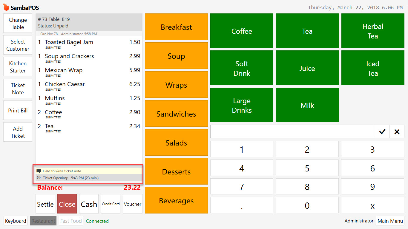 5.1.7. How to Write Note to Ticket and to Order? – SambaPOS Knowledgebase