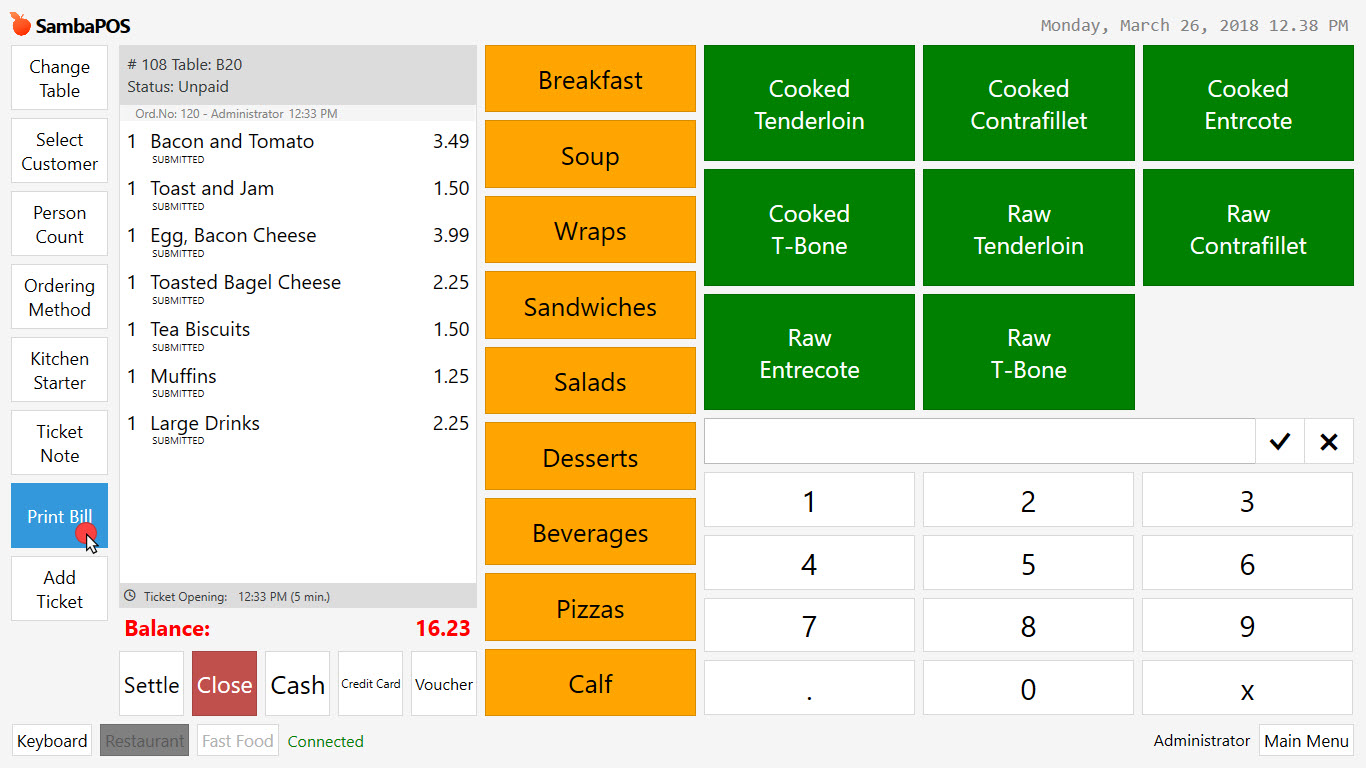 5.4.1. How to Print Bill? – SambaPOS Knowledgebase