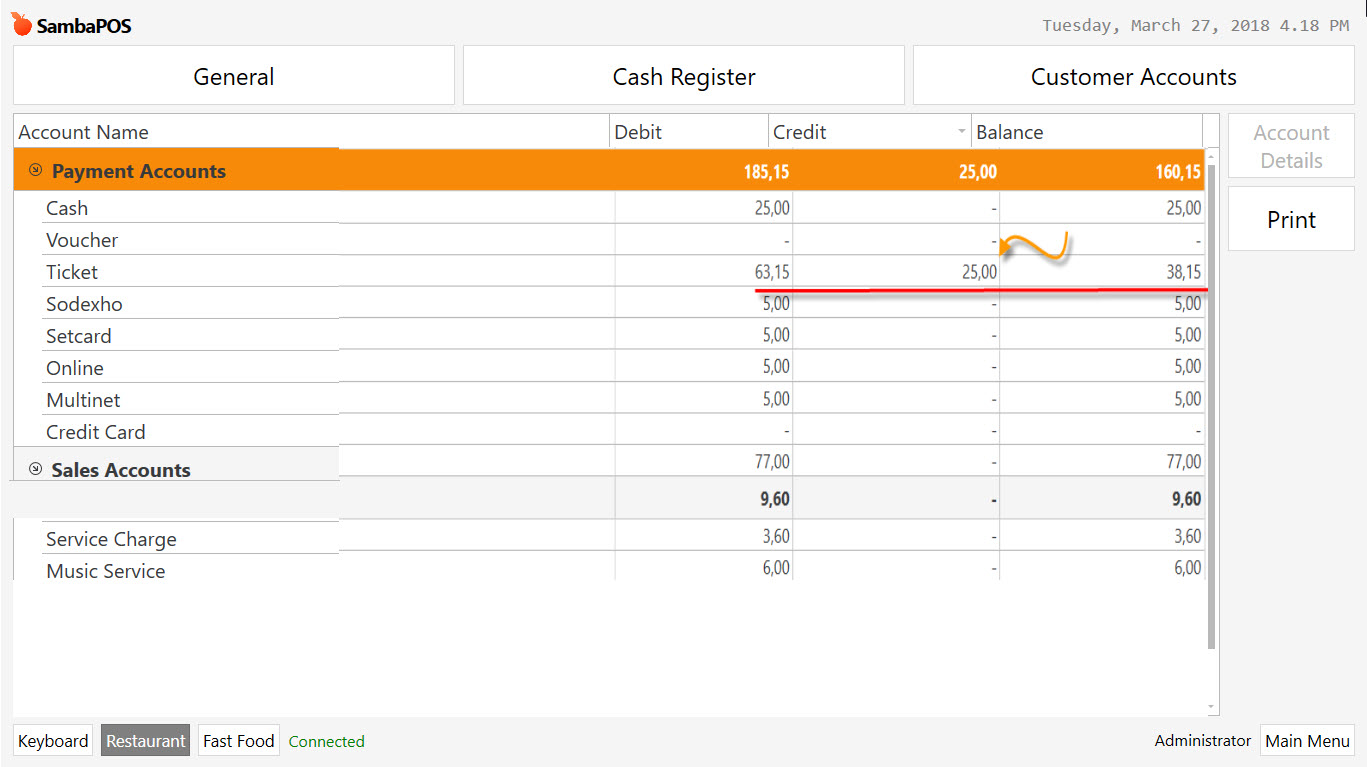5.4.8.b. How to Use Cash Register? – SambaPOS Knowledgebase