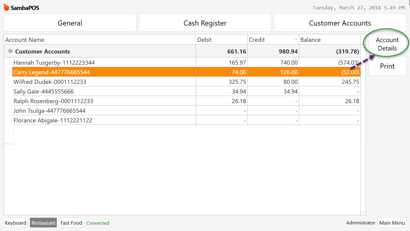 5.4.8.c. Customer Accounts Management – SambaPOS Knowledgebase