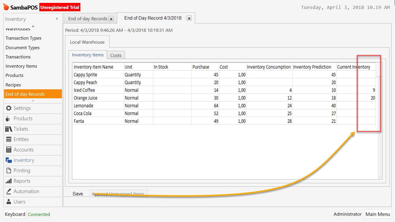 5.5.7.d. How to Count Warehouse Inventory? – SambaPOS Knowledgebase