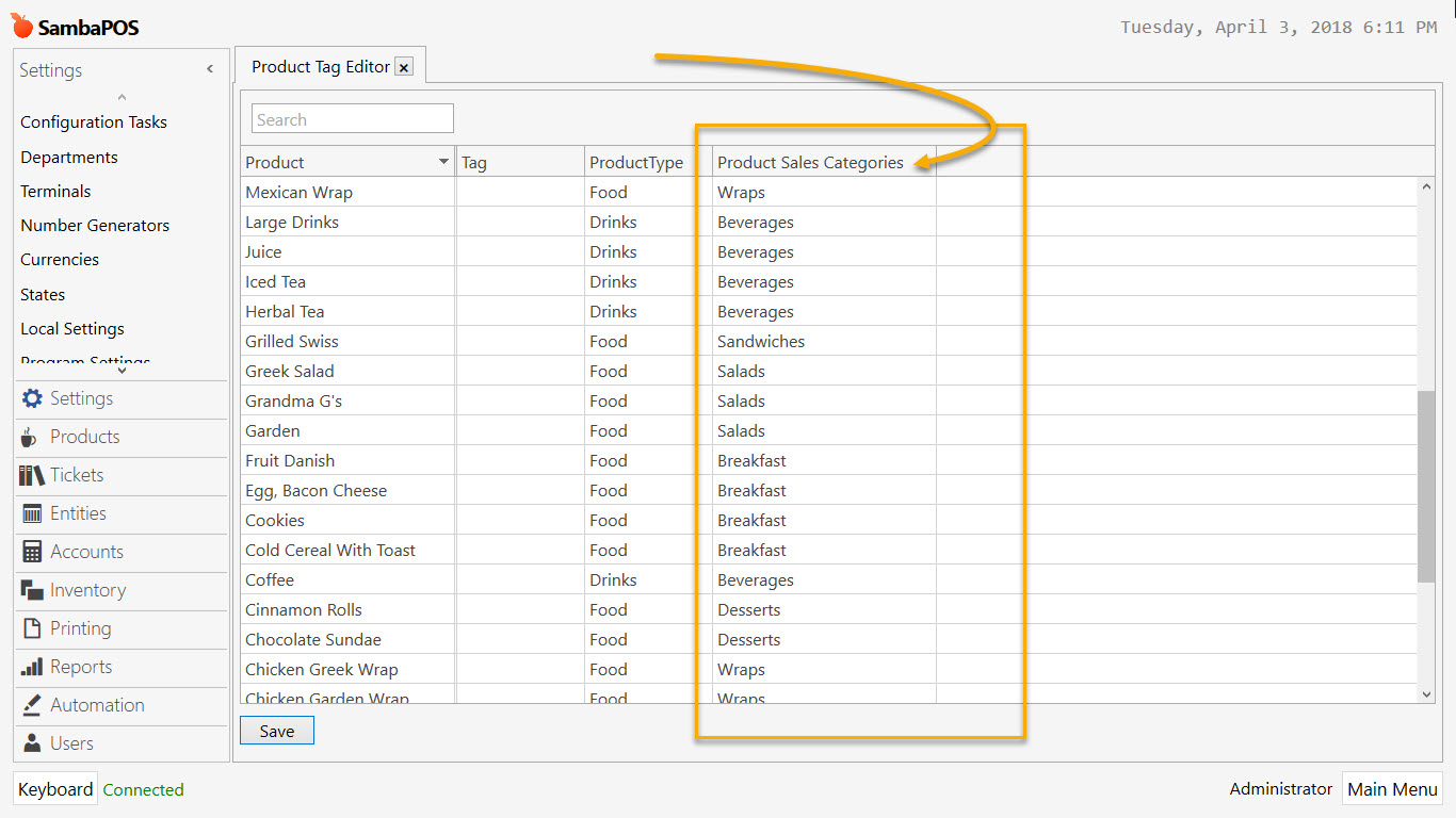 9.2.2. Creating Item Sales Report by Using Product Tag – SambaPOS ...