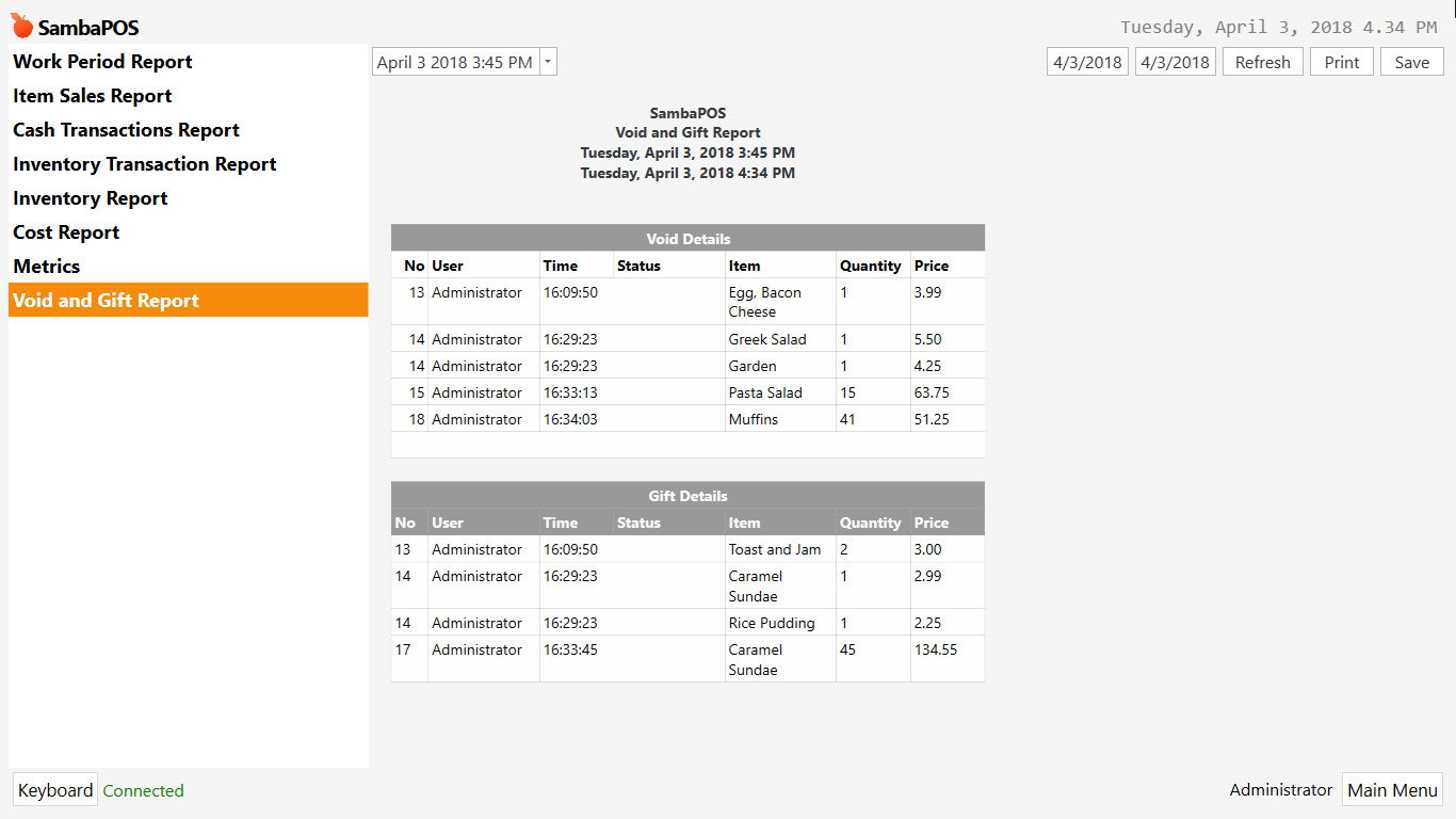 9.3. How to Create Void and Gift Report? – SambaPOS Knowledgebase