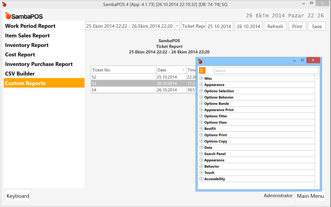 9.1.7. Custom Report Table Views – SambaPOS Knowledgebase
