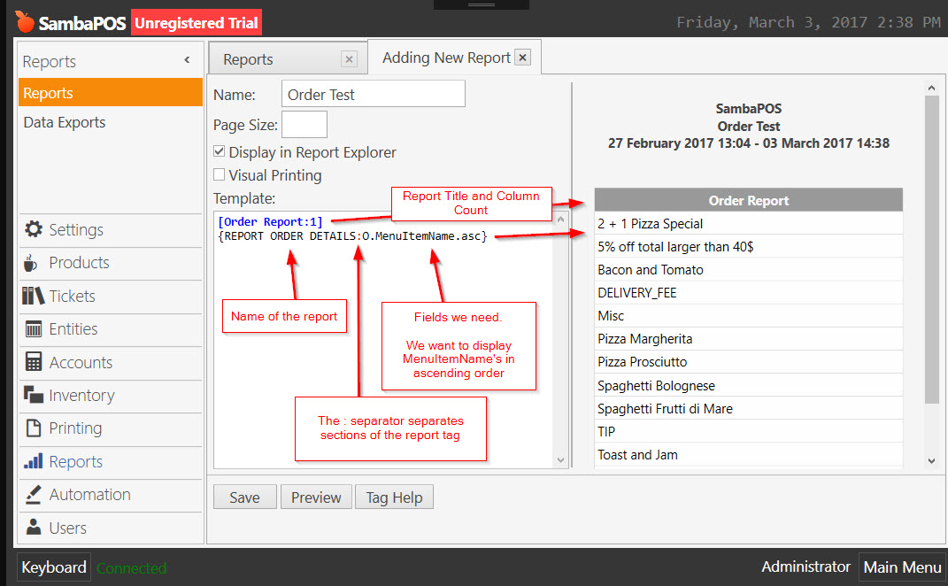 9.1.9. Custom Report Filtering and Grouping – SambaPOS Knowledgebase