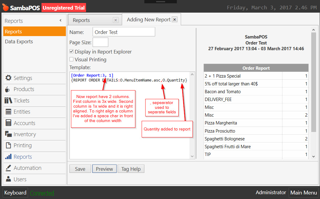 9.1.9. Custom Report Filtering and Grouping – SambaPOS Knowledgebase