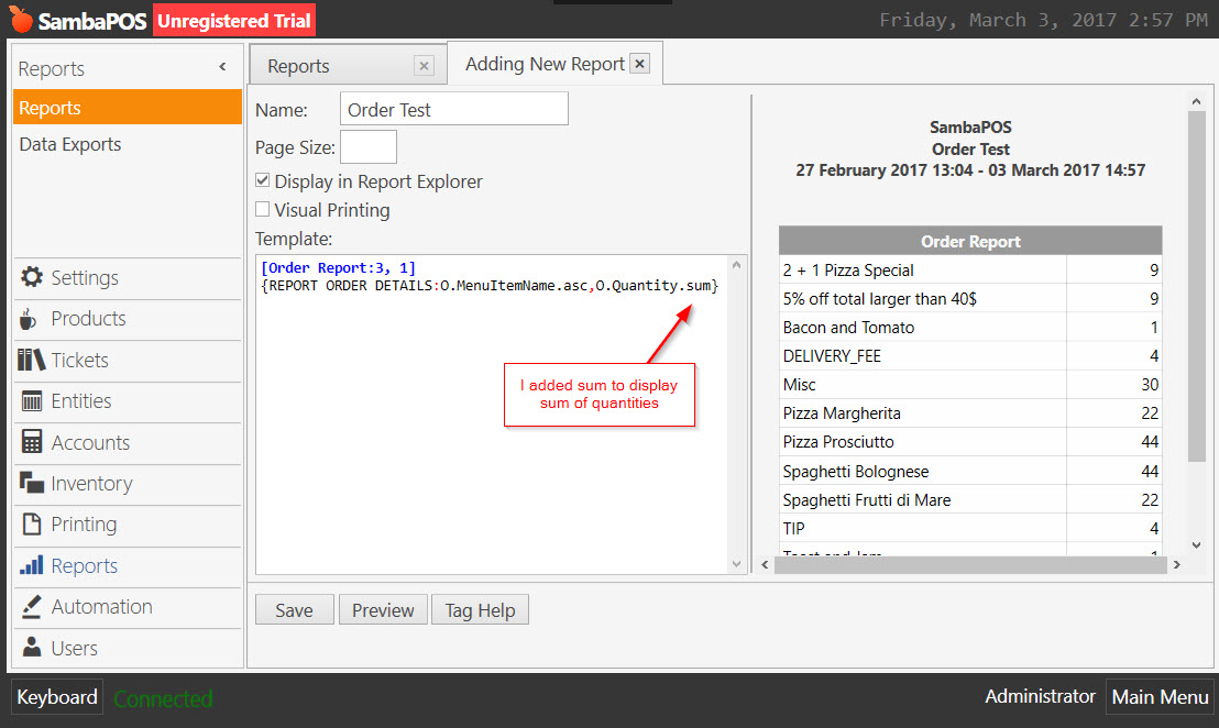 9.1.9. Custom Report Filtering and Grouping – SambaPOS Knowledgebase
