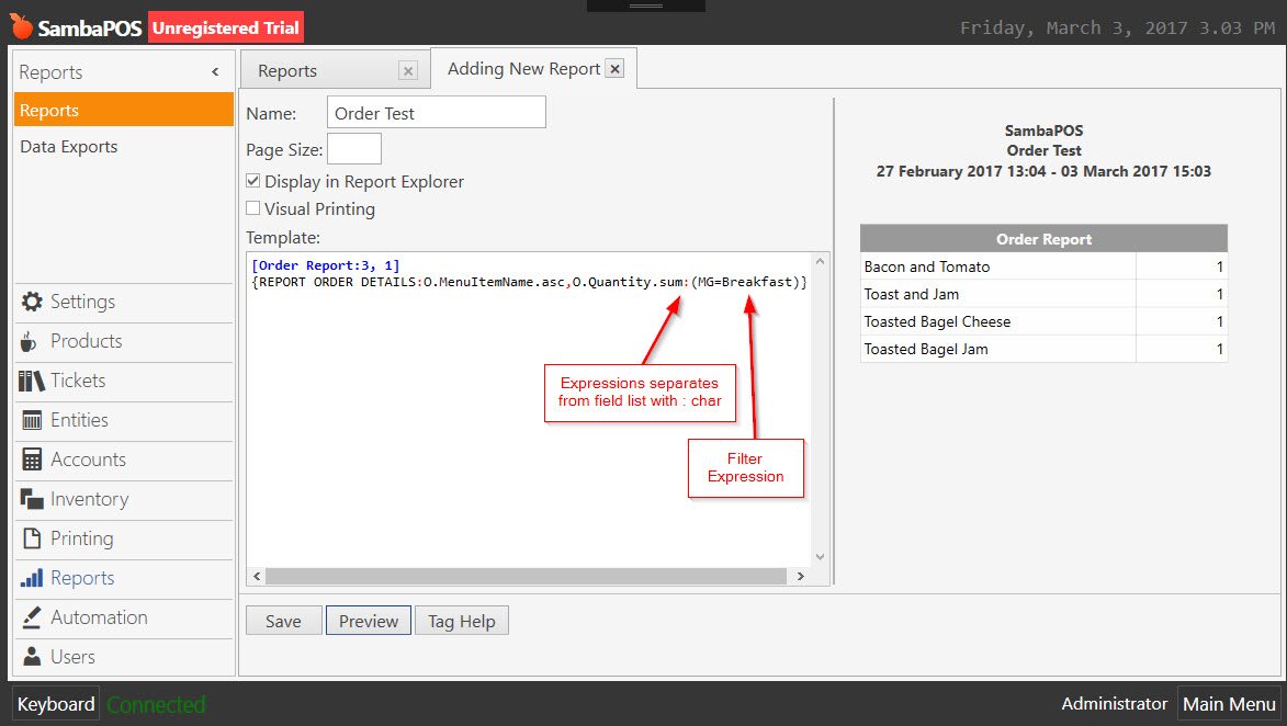 9.1.9. Custom Report Filtering and Grouping – SambaPOS Knowledgebase 9.1.9. Custom Report Filtering and Grouping – SambaPOS Knowledgebase