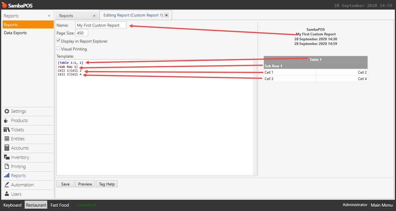 9.1.1. Custom Report Templates – SambaPOS Knowledgebase