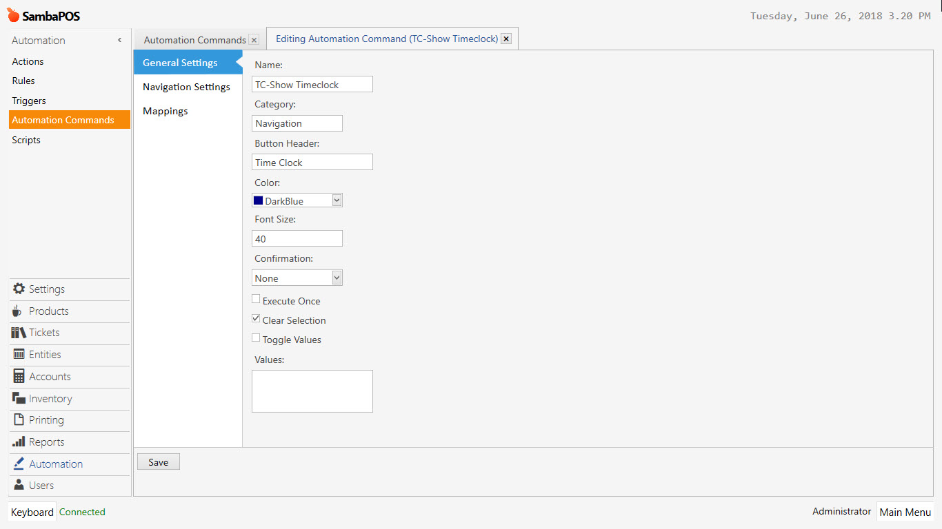 4.14. How to Set Time Clock Implementation? – SambaPOS Knowledgebase