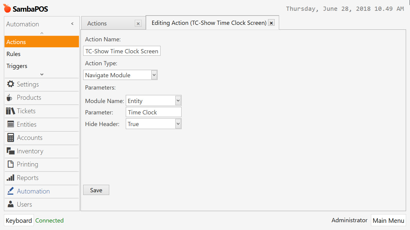 4.14. How to Set Time Clock Implementation? – SambaPOS Knowledgebase