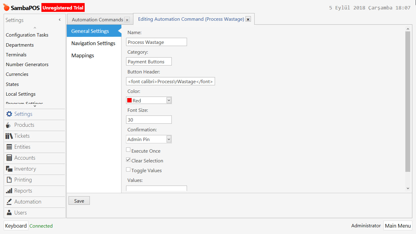 4.22. How to Implement Wastage Stock? – SambaPOS Knowledgebase