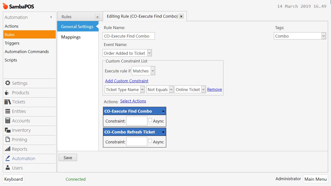 4.43. How to Apply Auto Combo Implementation? – SambaPOS Knowledgebase