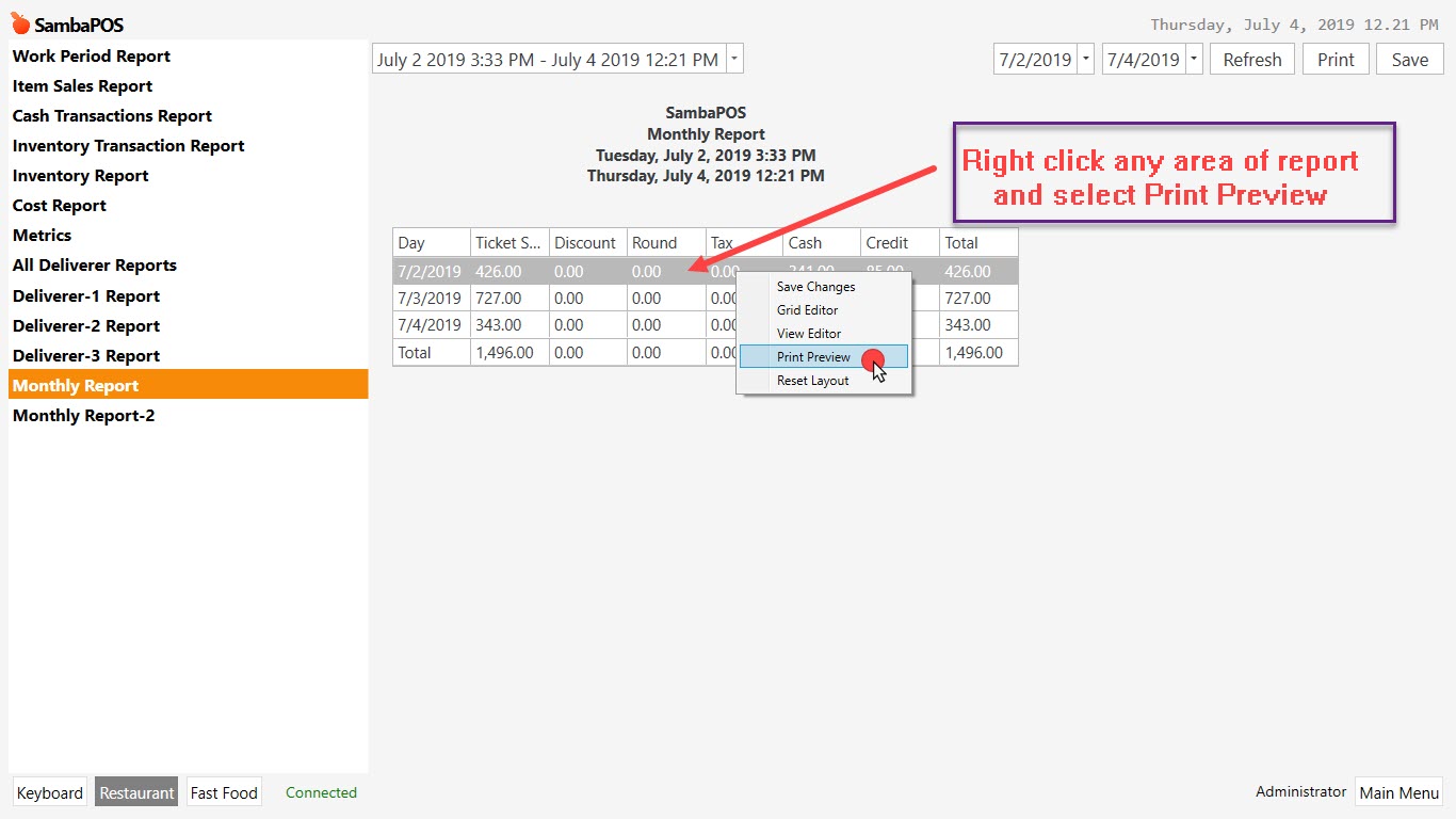 4.58. Exporting Reports in Desired Format – SambaPOS Knowledgebase