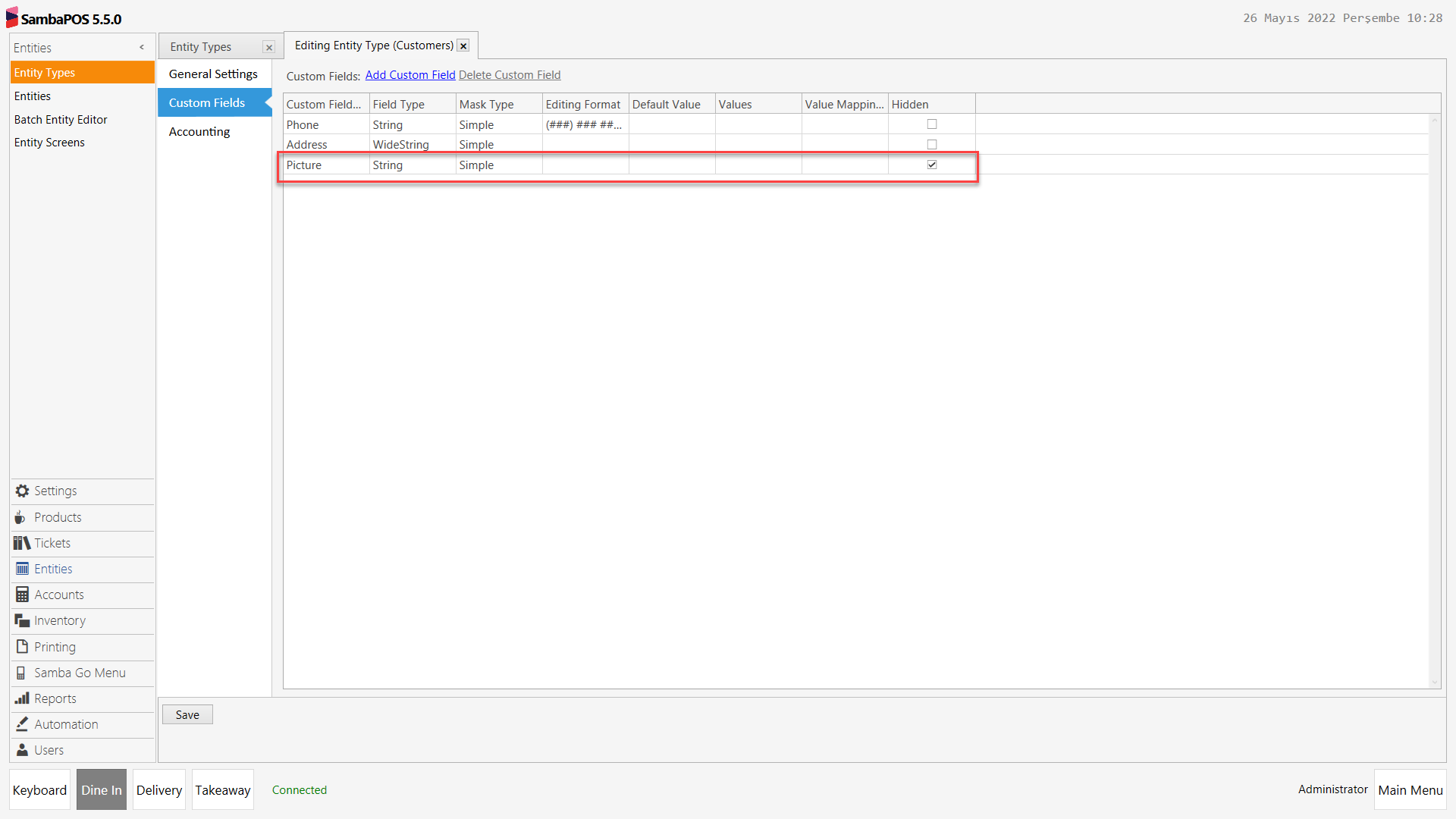 4.77. How to Add Image to Customer Entity Type? – SambaPOS Knowledgebase