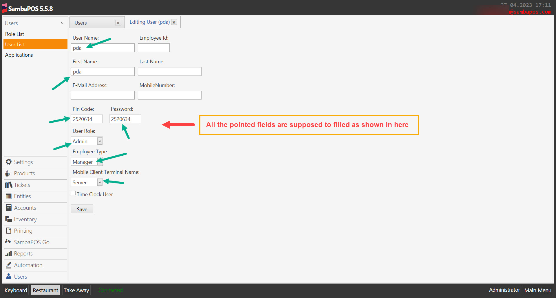 8.10. SambaPOS Mobile Client MC3 Setup – SambaPOS Knowledgebase