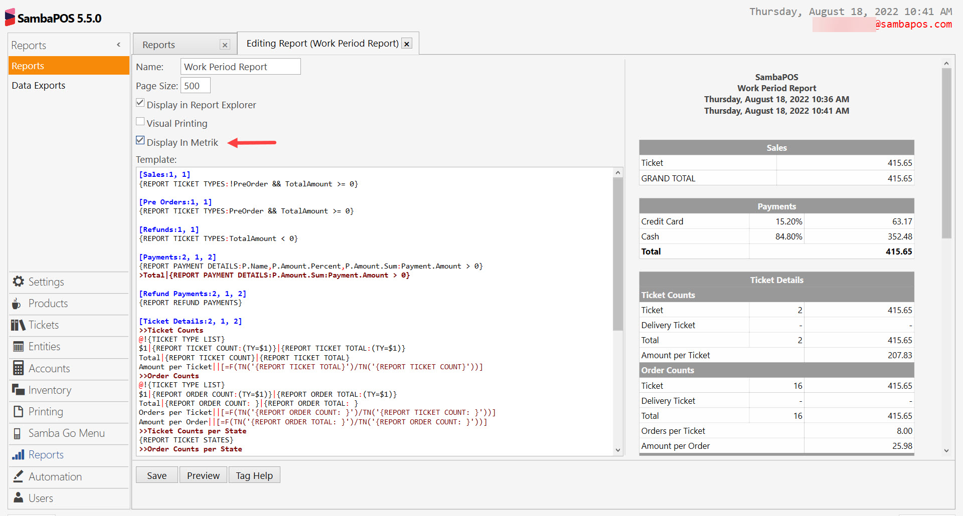 8.11.1. How to Setup metrik V2 for SambaPOS – SambaPOS Knowledgebase