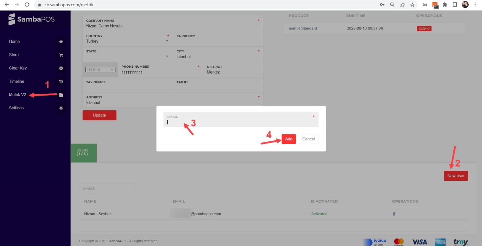 8112 How To Add And Remove User For Sambapos Metrik V2 Sambapos