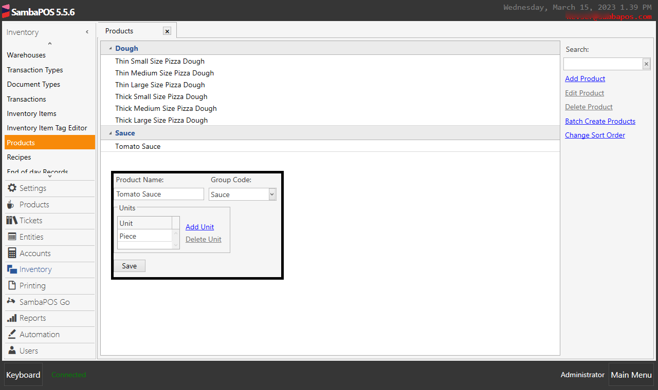 4.71. How to Define Inventory on SambaPOS? – SambaPOS Knowledgebase