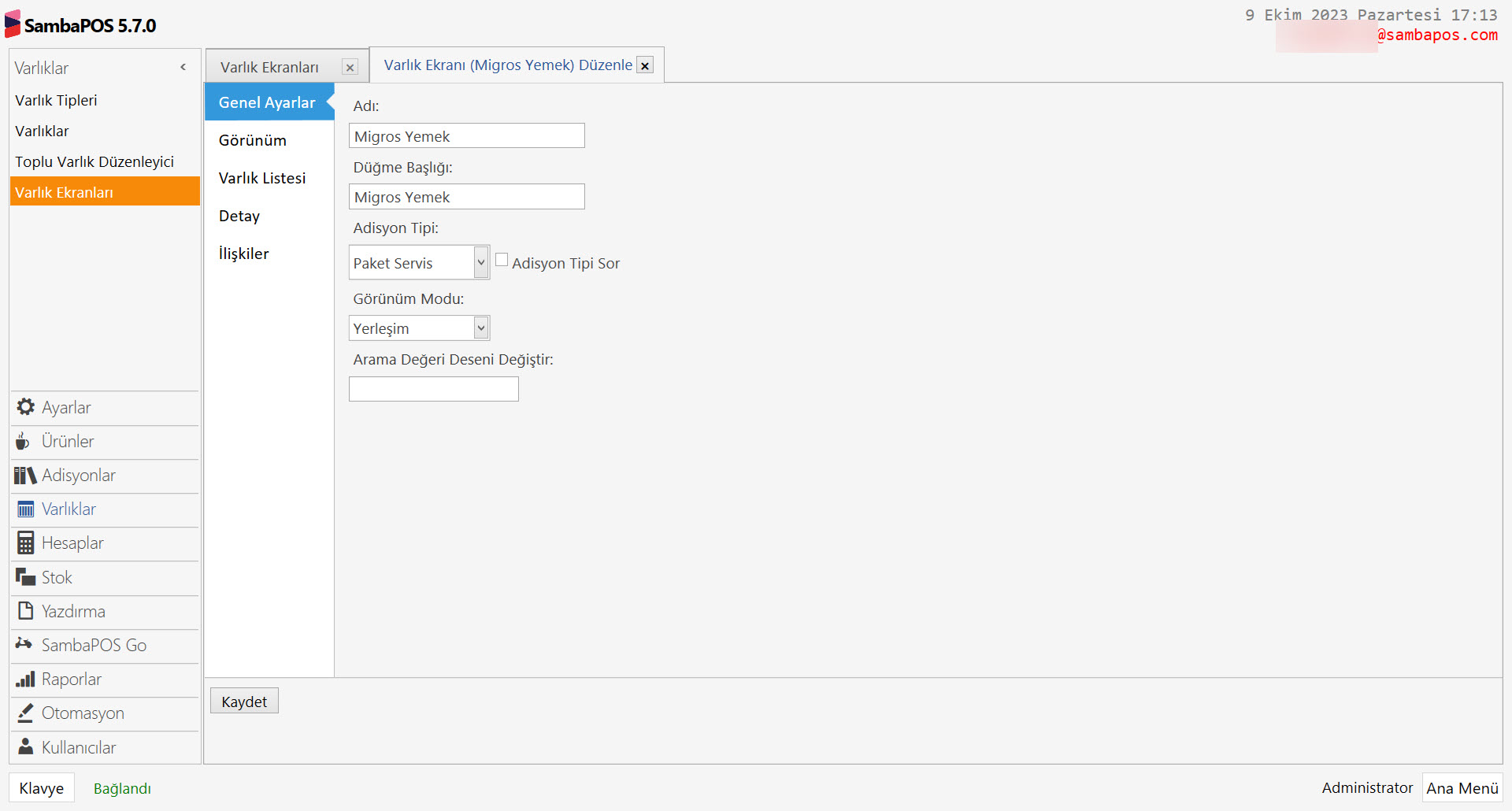 6.18. Go Order Migros Yemek Entegrasyonu – SambaPOS Knowledgebase