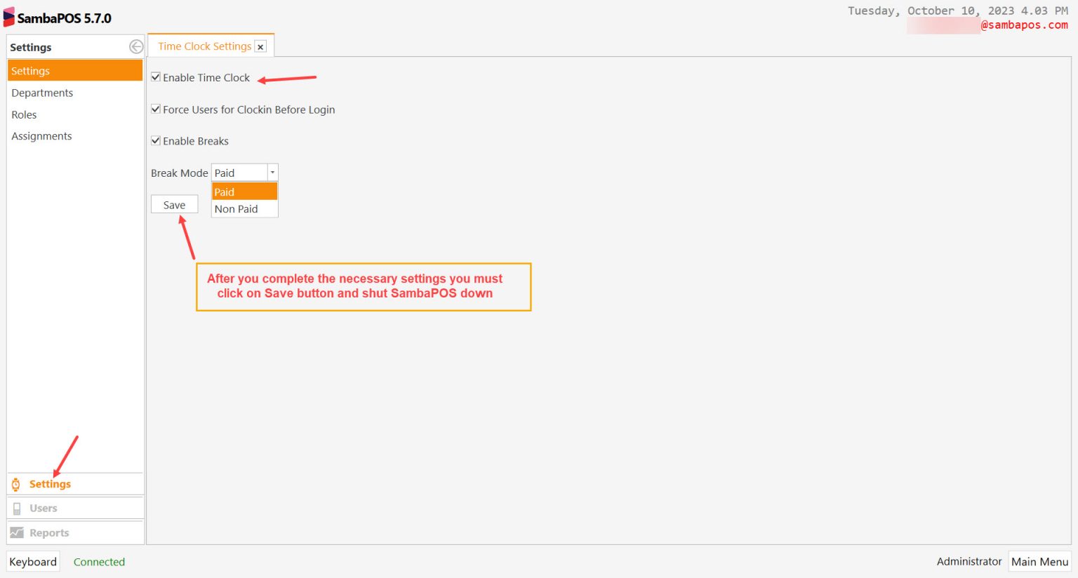 8.13. How to Configure Time Clock Module? – SambaPOS Knowledgebase