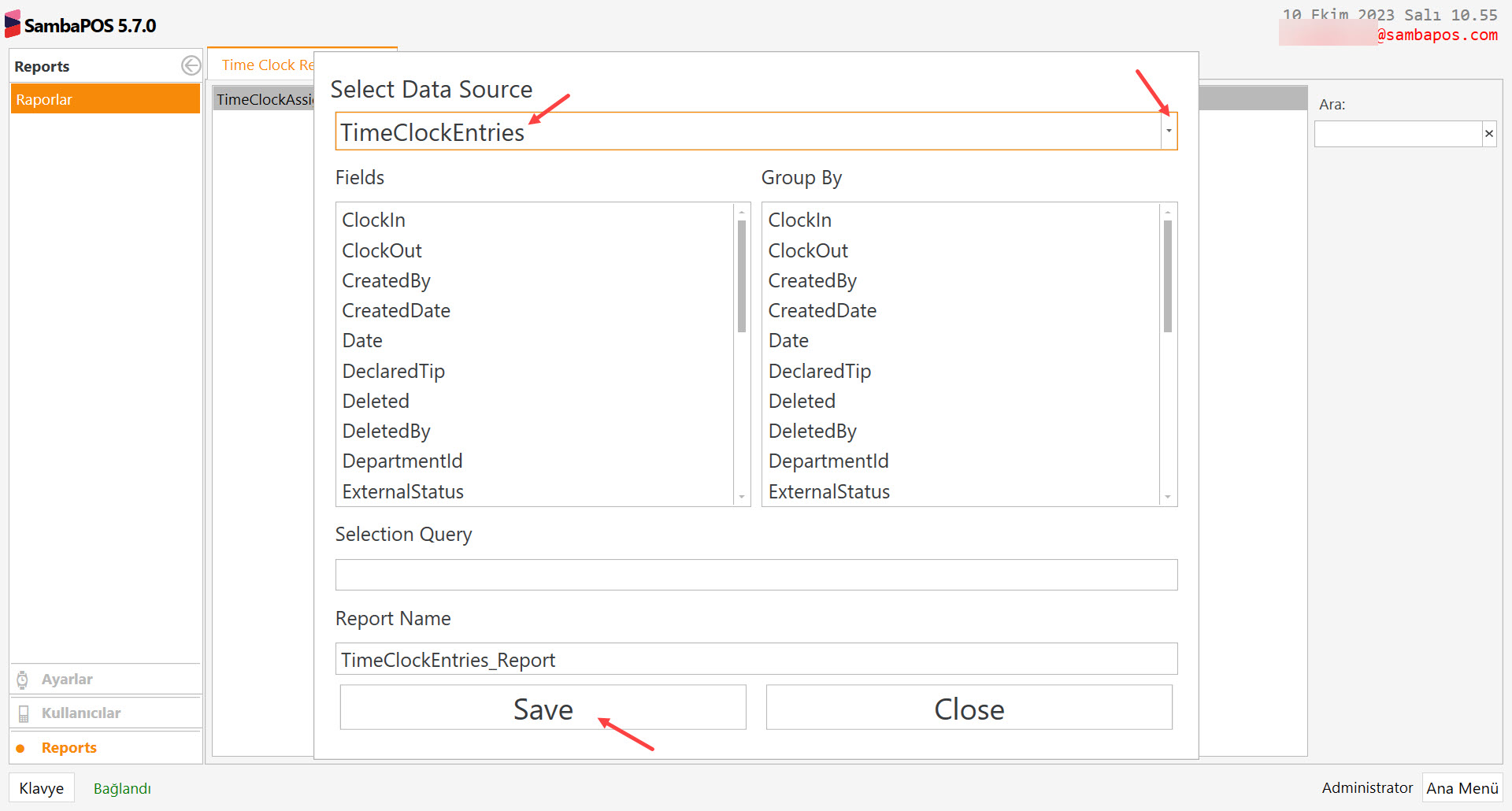 8.13. Time Clock Modülü Nasıl Konfigüre Edilir? – SambaPOS Knowledgebase