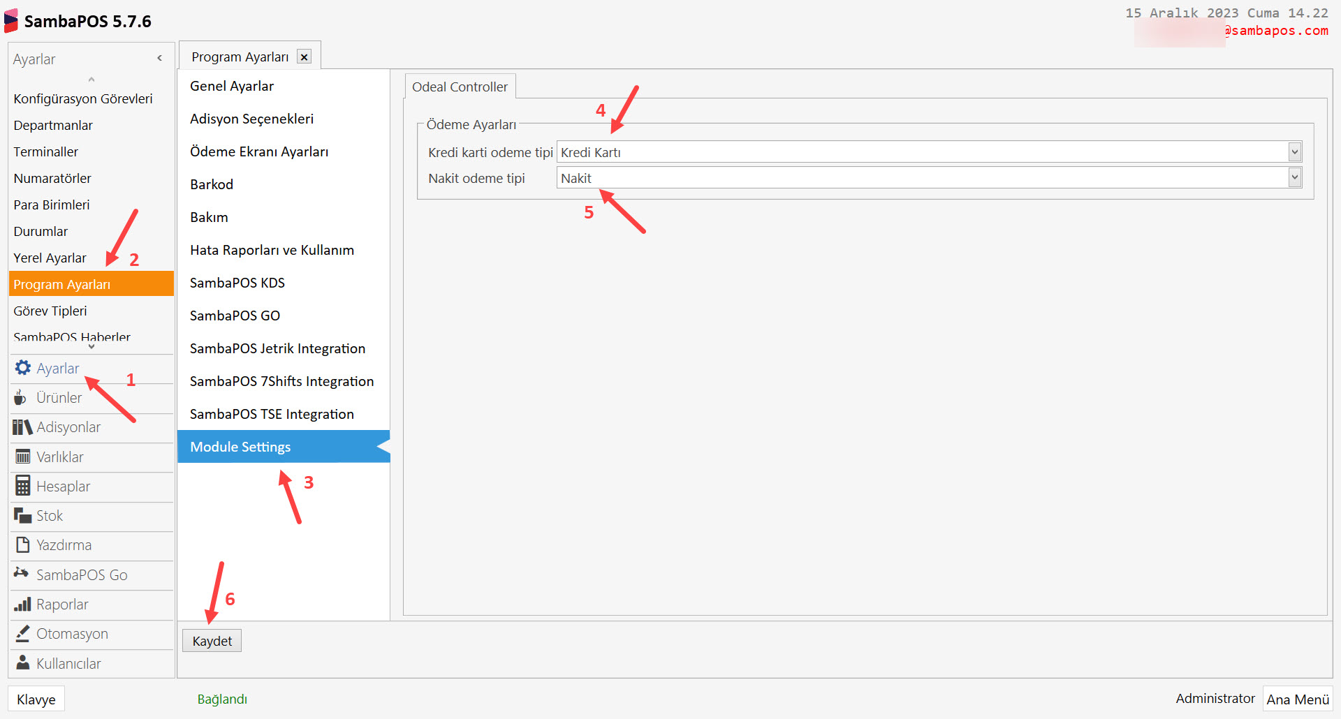 6.21. SambaPOS ile Ödeal Pax ÖKC Sabit Cihaz Entegrasyonu – SambaPOS Knowledgebase