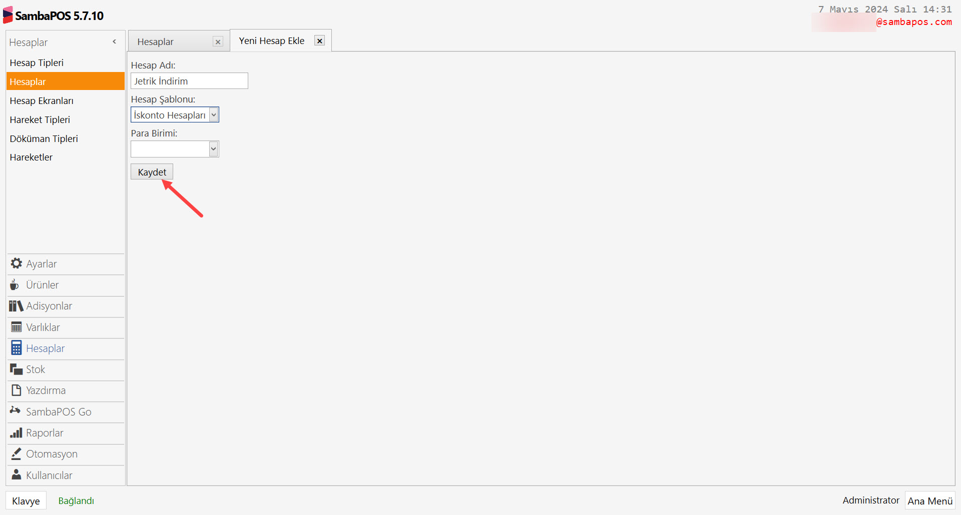 6.25. SambaPOS İle Jetrik Nasıl Entegre Edilir? – SambaPOS Knowledgebase