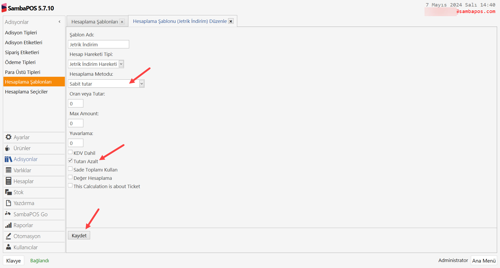 6.25. SambaPOS İle Jetrik Nasıl Entegre Edilir? – SambaPOS Knowledgebase