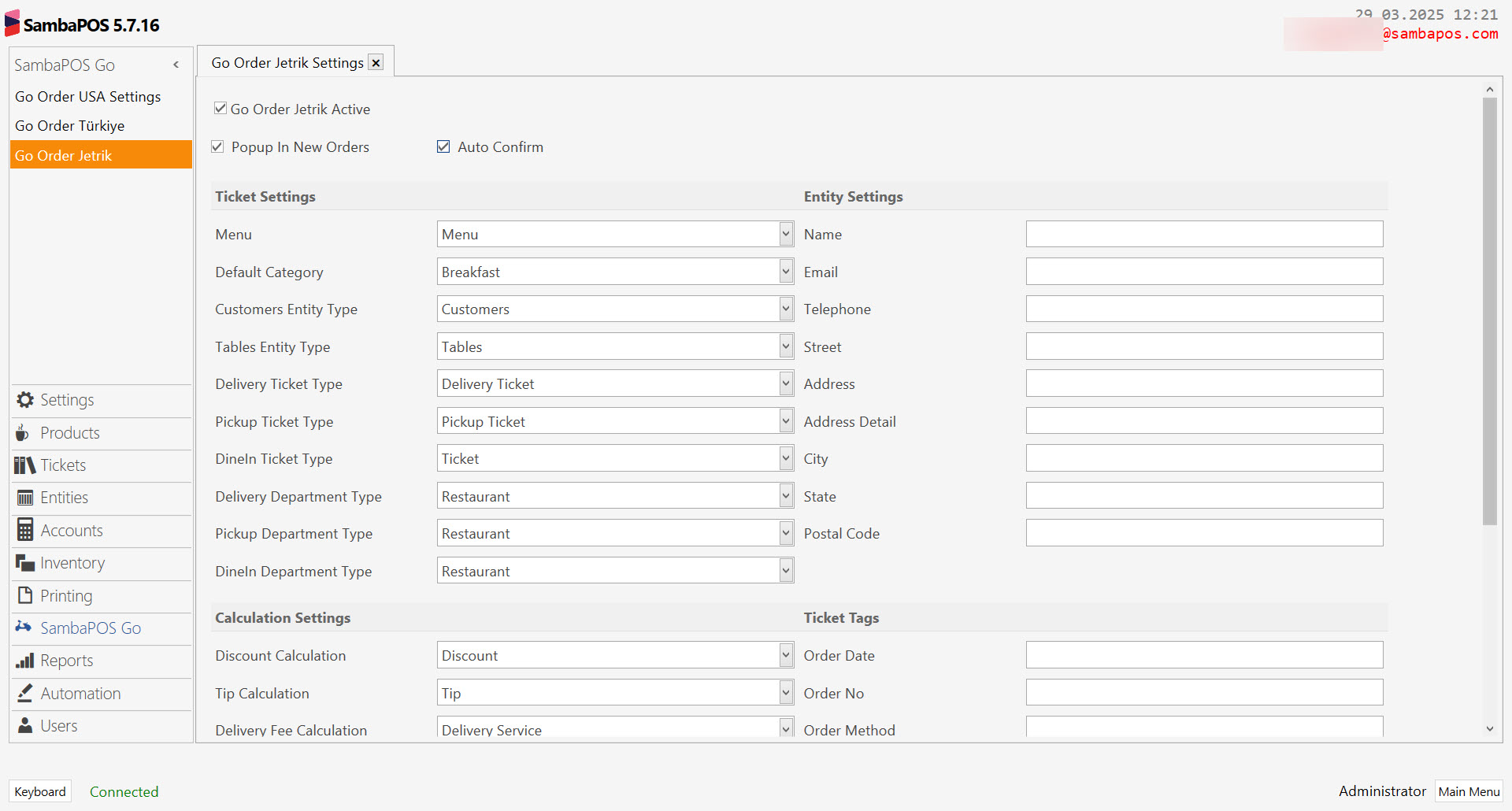 6.25. How to Integrate SambaPOS With Jetrik? – SambaPOS Knowledgebase