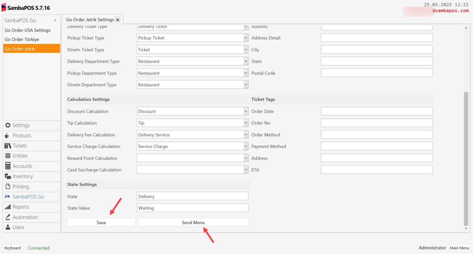 6.25. How to Integrate SambaPOS With Jetrik? – SambaPOS Knowledgebase