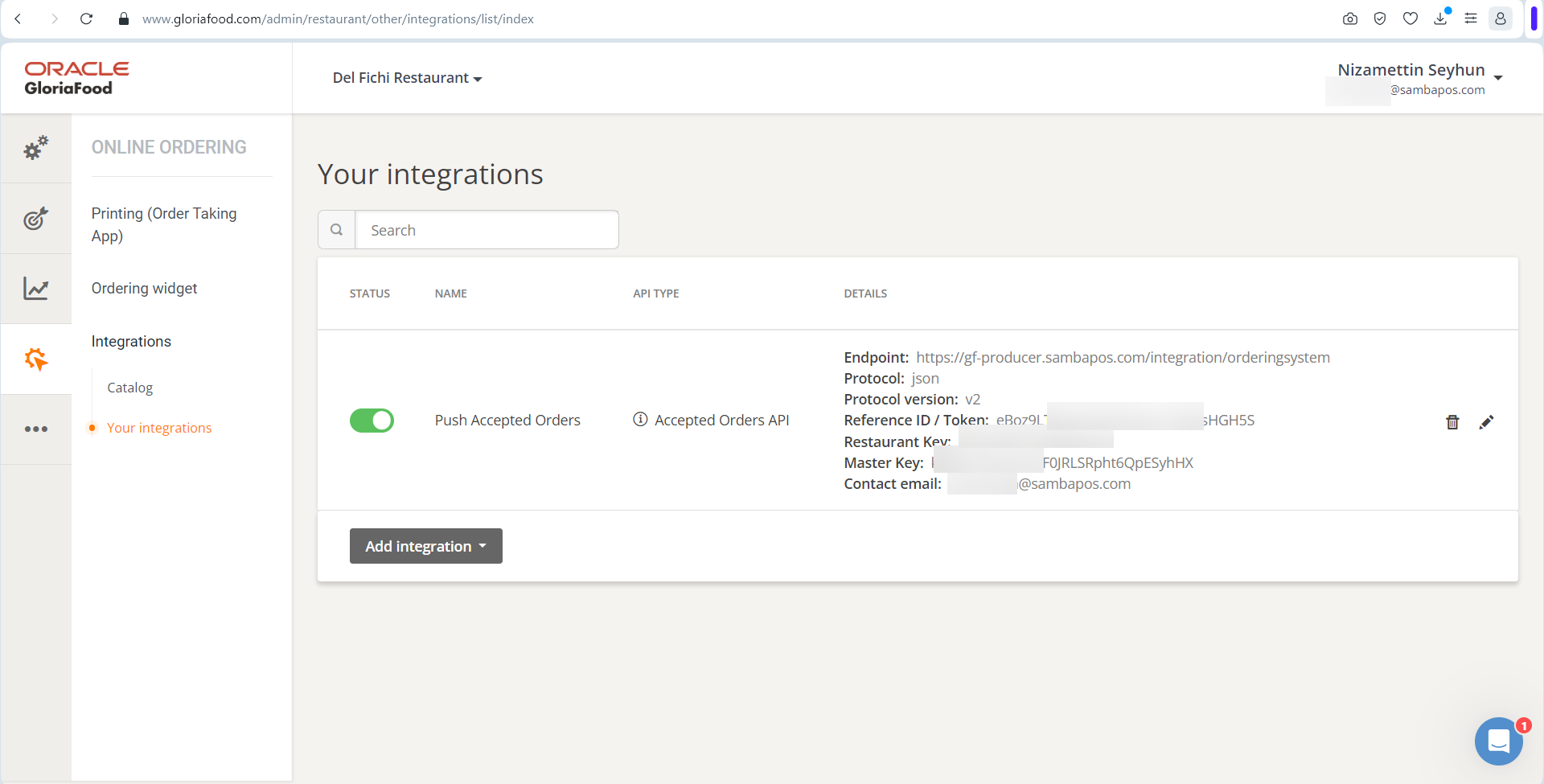 6.29. Go Order GloriaFood Integration – SambaPOS Knowledgebase