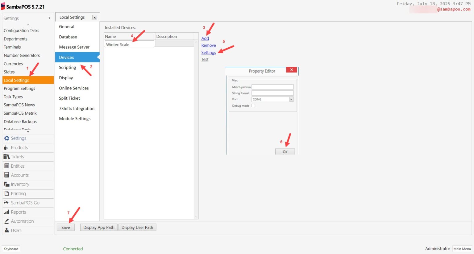 8.20. Wintec Scale Setup – SambaPOS Knowledgebase